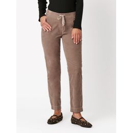 Schlupfhose Toni "Sue Ankle", Damen, Gr. 38, N-Gr, braun (taupe), Cord, Obermaterial: 97% Baumwolle, 3% Elasthan, unifarben, bequem knöchellang, Hosen, Soft-Touch Babycord
