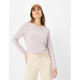 Langarmshirt Brax "Style CARINA L", Damen, Gr. 36, lila, 96% Modal, 4% Elasthan, Rundhals, Shirts Langarmshirt