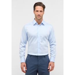 Langarmhemd Eterna "MODERN FIT", Herren, Gr. 39, Normalgrößen, hellblau, Satin, 100% Baumwolle, tailliert, Manschette, Hemden, NON IRON (bügelfrei)