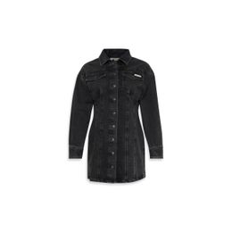 Jeanskleid Calvin Klein Jeans "LS DENIM MINI DRESS", Damen, Gr. XXL (46), N-Gr, ck essential schwarz, Denim/Jeans, Obermaterial: 99% Baumwolle, 1% Elasthan, unifarben, figurbetont mini, Rundhals, eingesetzt angesetztes Bündchen, Kleider, Mit Rundshalsausschnitt, figurbetont