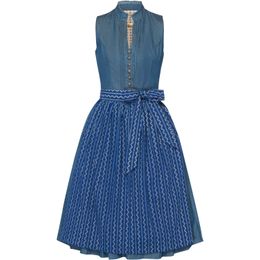 Almsach Midi Dirndl in Jeansoptik Jeansblau (Gr&ouml;&szlig;e: 36)