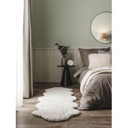 benuta Nest Hochflor Shaggyteppich Cloudy Cream 60x170 cm - Bettvorleger für Schlafzimmer