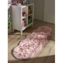 benuta Pop Waschbarer Hochflor Shaggyteppich Nanuk Pink 60x180 cm - Bettvorleger für Schlafzimmer