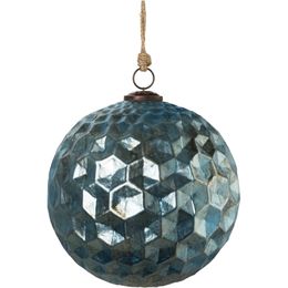 Weihnachtsbaumkugel CREATIV DECO "Weihnachtsdeko, Christbaumschmuck, Christbaumkugeln Glas", blau, H:20cm &Oslash;:20cm, Glas, Weihnachtsbaumkugeln, Weihnachtsbaumkugeln, gemusterte Oberfl&auml;che