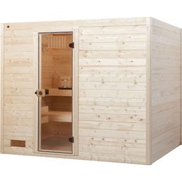 Sauna Weka "Valida", beige (natur), Saunaofen, integrierte Steuerung, 9 kW, Saunen, 9 kW-Ofen mit integrierter Steuerung