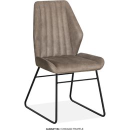 Esszimmerstuhl OMG DESIGN "Albany", truffle, schwarz, B:51cm H:96cm T:64cm, Polyester, Stühle, Esszimmerstuhl, pflegeleichter Bezug