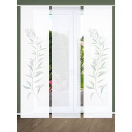 Schiebegardine HOME IN GREEN "CELSO" Gr. 1, grün (mint), B:60cm H:245cm, Polyester, Gardinen, SET DIGITALDRUCK,BAMBUSOPTIK RECYCELT