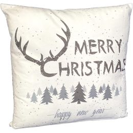 Weckbrodt-Gardinen Kissenhülle WECKBRODT "Merry Christmas" Gr. 1, bunt (multi), B:40cm L:40cm, Polyester, Obermaterial: 100% Polyester, Kissenbezüge