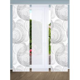 Schiebegardine HOME IN GREEN "SPIRO" Gr. 1, grau, B:60cm H:245cm, Polyester, Gardinen, SET DIGITALDRUCK,BAMBUSOPTIK RECYCELT
