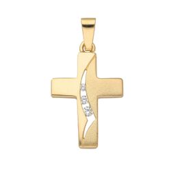 Adelia´s Kreuzanhänger ADELIA´S "Damen & Herren 333 Gold Kreuz Anhänger mit Zirkonia", gold, Schmuckanhänger, Damen, Gold, mit Zirkonia für Damen & Herren