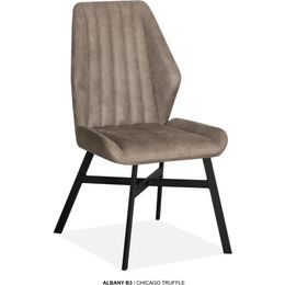 Esszimmerstuhl OMG DESIGN "Albany", truffle, schwarz, B:51cm H:96cm T:63,5cm, Polyester, Stühle, Esszimmerstuhl, pflegeleichter Bezug