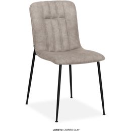 Esszimmerstuhl OMG DESIGN "Loreto", clay, schwarz, B:44,5cm H:81,5cm T:57,5cm, Polyester, Stühle, Schalenstuhl, bequem gepolstert, Esszimmerstuhl