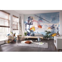 Fototapete Komar "Digitaldruck Vlies - Star Wars Hoth Showdown - Größe 400 x 250 cm", bunt, Rollen:, Vlies, Tapeten, Kinderzimmer