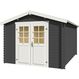 Gartenhaus Lasita Maja "NORAH 380", grau (carbongrau), ohne Fußboden, ohne Dacheindeckung, Holzwerkstoff, Gartenhäuser