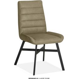 Esszimmerstuhl OMG DESIGN "Brisbane", thyme, schwarz, B:51cm H:93cm T:61,5cm, Polyester, Stühle, Esszimmerstuhl, pflegeleichter Bezug