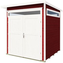 Gartenhaus Weka "265 Gr. 3, 21 mm, rot", rot (schwedenrot), Fußboden im Gartenhaus, ohne Rück- und Seitenwand, Gartenhäuser