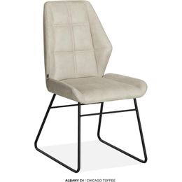 Esszimmerstuhl OMG DESIGN "Albany", toffee, schwarz, B:51cm H:96cm T:64cm, Polyester, Stühle, Esszimmerstuhl, pflegeleichter Bezug