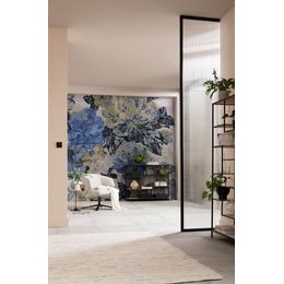 Fototapete Komar "Digitaldruck Vlies - Vintage blue Garden - Größe 300 x 250 cm", blau, Rollen:, Vlies, Tapeten, Wohnzimmer, Schlafzimmer