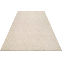 Wollteppich Wecon Home "Hendrik", beige (creme,beige), B:200cm H:8mm L:300cm, Wolle, Teppiche