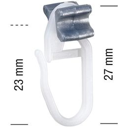 Klick-Gleiter Garesa "X-Gleiter", grau (wei&szlig;, grau), L:2,7cm, Kunststoff, Gardinenbefestigungen, f&uuml;r Innenlaufprofile, einfache Einf&auml;delung, perfekter Lauf