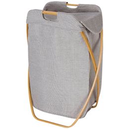 Möve Wäschekorb MÖVE, grau, B:39cm H:66cm T:46cm, Stoff, Wäschesammler, mit innovativen Bambusrahmen