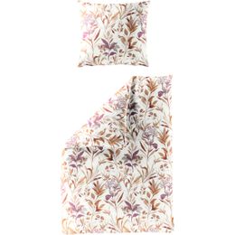 Bettwäsche Bierbaum "4137", lachs, B/L: 135cm x 200cm, 1 Stk., 1 Stk., Biber, B/L: 80cm x 80cm, 2 Stk., Biber, Obermaterial: 100% Baumwolle, Bettwäsche, Biber, 100 % Baumwolle, pflegeleicht, kuschelig weich
