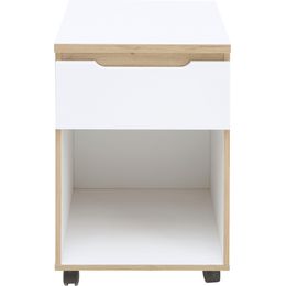 Container Innostyle "Memphis Aktenschrank,45x122x38cm (B/H/T)", weiß (weiß, artisan eiche), B:45cm H:66cm T:55cm, Holzwerkstoff, MDF, Schränke, Rollcontainer, 1 Schubkasten, Soft-Close, ABS-Kantenschutz, 2 Rollen mit Bremse
