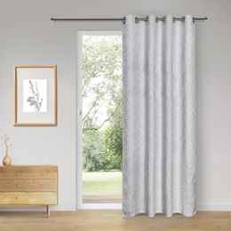 Vorhang GERSTER "Yetta" Gr. 1, silber (silberfarben), B:140cm H:245cm, Polyester, Gardinen, SB-Ösenschal "Yetta"