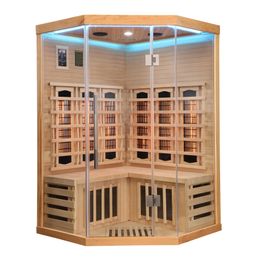 Infrarotkabine Sanotechnik "SUPREME", holz, (ohne Ofen), Saunen, mit 6 Vollspektrumstrahler und 3 Carbon Heizplatten