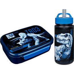 Lunchbox Scooli "Brotdose & Trinkflasche, Jurassic World", Kinder, blau (jurassic world), Lebensmittelaufbewahrungsbehälter, mit Trinkflasche