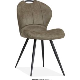 Esszimmerstuhl OMG DESIGN "Miracle", steel, schwarz, B:54cm H:88cm T:63,5cm, Polyester, Stühle, Esszimmerstuhl, pflegeleichter Bezug