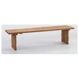 Sitzbank MASSIVLINE & MORE "Oviedo", braun (braun, wildeiche), B:200cm T:44cm, Massivholz, Sitzbänke, Gestell massiv mit Baumkante