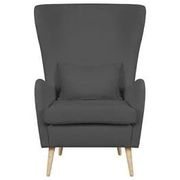 Sessel Home Affaire "Sallito, Ohrensessel, TV-Sessel", grau, B:76cm H:109cm T:85cm, Struktur Hahnentritt (67% Polypropylen, 33% Polyester);Samtoptik (100% Polyester);Fellimitat (100% Polyester);Samtcord (92% Polyester, 8% Polyamid);Struktur (100% Polyester);Struktur fein (100% Polyester), Sessel, Sessel, f&uuml;r Wohnzimmer, auch in Samtcord
