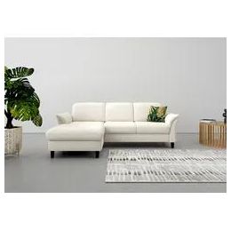 Sit & More Ecksofa SIT & MORE "Maggiore L-Form", grau (grau, weiß), B:258cm H:88cm T:173cm, 95% Polyester, 5% Polyamid, Sofas, wahlweise mit Kopfteilverstellung, Bettfunktion und Bettkasten