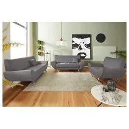 Polstergarnitur Inosign "Saltare elegant und komfortabel, OTTOs Choice, 3-2-1", grau (dunkelgrau,), H:78cm T:82cm, Sitzmöbel-Sets