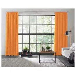 Vorhang WIRTH "Dim out", orange, B:142cm H:255cm, Polyester, Gardinen, nach Ma&szlig;