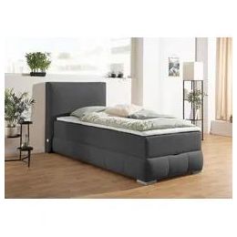 Boxbett OTTO HOME "Wehma", grau (anthrazit), B:110cm L:213cm, Komplettbetten, in H2, H3 & H4 wählbar, inklusive Topper