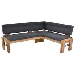 K+w Komfort & Wohnen Eckbank K+W KOMFORT & WOHNEN "Floyd", grau (anthrazit 82, balkeneiche natur), H:90cm T:63cm, 520: Microfaser, 100% Polyester; 760: Microfaser, 100% Polyester, Sitzbänke, Stauraumbank, langer Schenkel rechts oder links in 2 Qualitäten