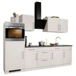 Wiho-Küchen Küchenzeile WIHO KÜCHEN "Cali", beige (küche: natur, korpus: cashmerefarben, arbeitsplatte: granit grau), B:280cm T:60cm, Komplettküchen-Sets, mit E-Geräten, Breite 280 cm