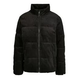 Winterjacke Urban Classics "Urban Classics Herren Boxy Corduroy Puffer Jacket", Herren, Gr. M, schwarz, 100% Baumwolle, unifarben, normal, amerikanischer Ausschnitt, Jacken