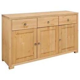 Sideboard Home Affaire "Gotland", beige (gelaugt geölt), B:147cm H:89cm T:40cm, Sideboards, Kommode, Breite 147 cm, aus massiver Kiefer, FSC