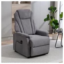 TV-Sessel Duo Collection "Toronto XXL mit elektrischer Aufstehhilfe und Relaxfunktion", grau, B:76cm H:115cm T:93cm, Luxus-Microfaser (90% Polyester, 10% Nylon), Sessel, bis 150kg belastbar, Taschenfederkern, Stahlwellenunterfederung