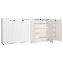 Kommode Procontour "Sun BESTSELLER", weiß, B:135cm H:115cm T:35cm, Holzwerkstoff, Sideboards, Schuhkommode, Höhe 115cm, mit variabel verstellbaren Einlegeböden