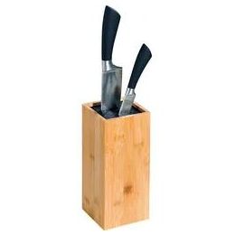 Messerblock Kesper, beige (natur), B:10cm H:23cm L:10cm, Messerblöcke, Messerblock, aus Bambus, unbestückt