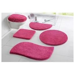Badematte my home "Merida, Badvorleger, Badezimmer Teppich" Gr. 80, pink (fuchsia), H:32mm, Kunstfaser, Badematten, Badteppich, Uni Farben, rechteckig, rund & als 2-tlg. Set erhältlich