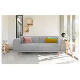 3-Sitzer Andas "Maroon", grau (hellgrau), B:236cm H:82cm T:96cm, Struktur grob ( 100% POLYPROPYLEN;Struktur fein ( 100% Polyester);Struktur (100% Polyester), Sofas, in skandinavischem Design, mit losen Kissen