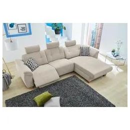 Jockenhöfer Ecksofa JOCKENHÖFER GRUPPE "Savona L-Form", beige, B:299cm H:105cm T:105cm, Luxus-Microfaser (92% Polyester, 8% Nylon);Zierkissen: (100% Polyester), Sofas, jeweils mit USB-Ladestation an der Armlehne und mit Relaxfunktion