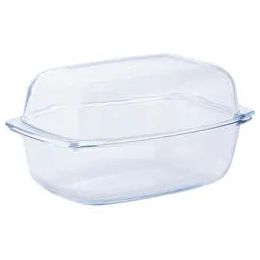 Auflaufform Van Well, transparent, B:21,5cm T:34cm, Glas, Auflaufformen, feuerfestes Glas, 7 Liter