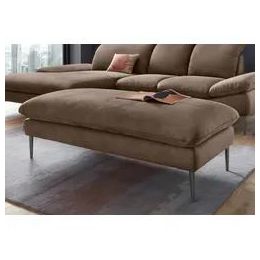 Hocker W.Schillig "enjoy&MORE", braun (mocca s37), B:151cm H:45cm T:71cm, Chenille-Flachgewebe R66 (85% Polyester, 15% Nylon);Longlife Xtra-Leder Z59: Glattleder mit modischer Prägung. Hautstärke 0, 9 - 1, 1 mm;Stoff S37 (100% Polyester), Hocker, Füße schwarz pulverbeschichtet, Breite 151 cm