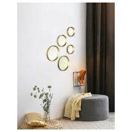 Dekospiegel Mirrors and More "Vivien", gold (goldfarben), B:25cm H:25cm T:3,5cm Ø:25cm, Spiegelglas, Spiegel, Wandspiegel, rund